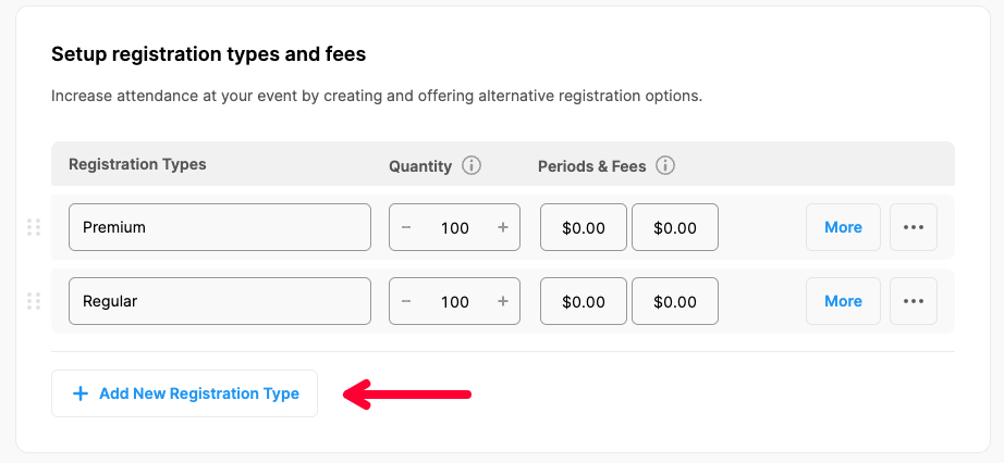 Step 3: Registration Types & Fees – MeetingHand