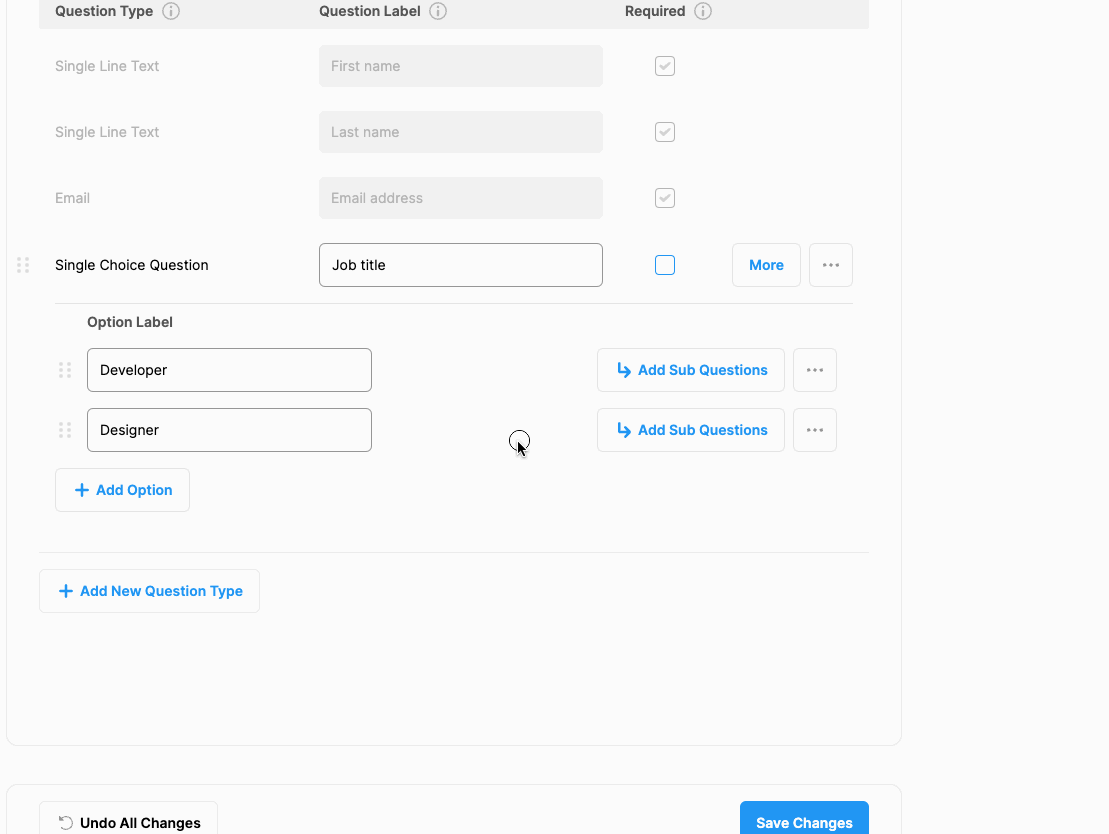 Registration form question types & conditional logics – MeetingHand