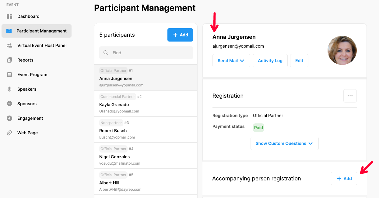 Addin a new accompanying person registration manually – MeetingHand
